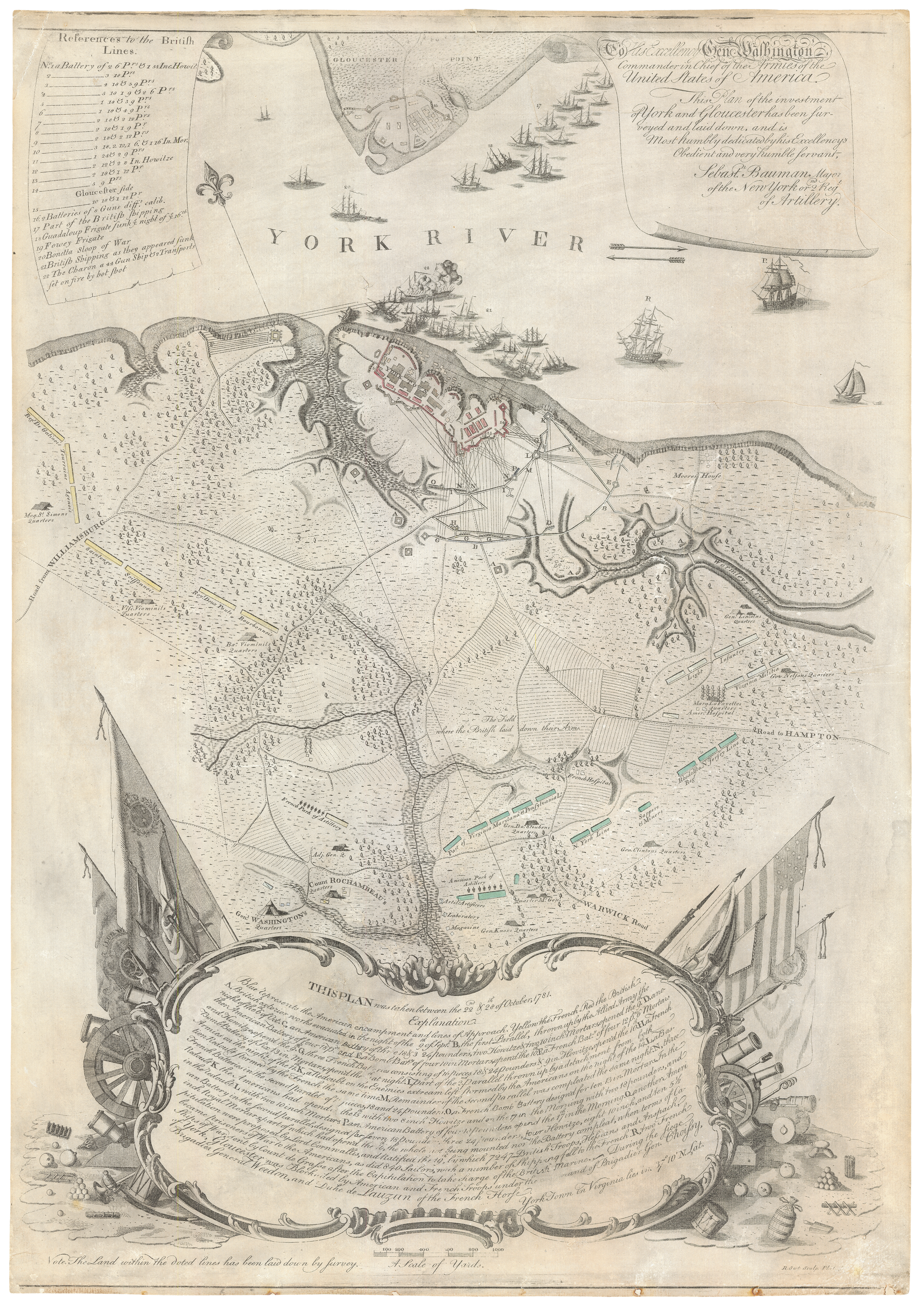 Map of the Siege of Yorktown | Timeline of the American Revolution