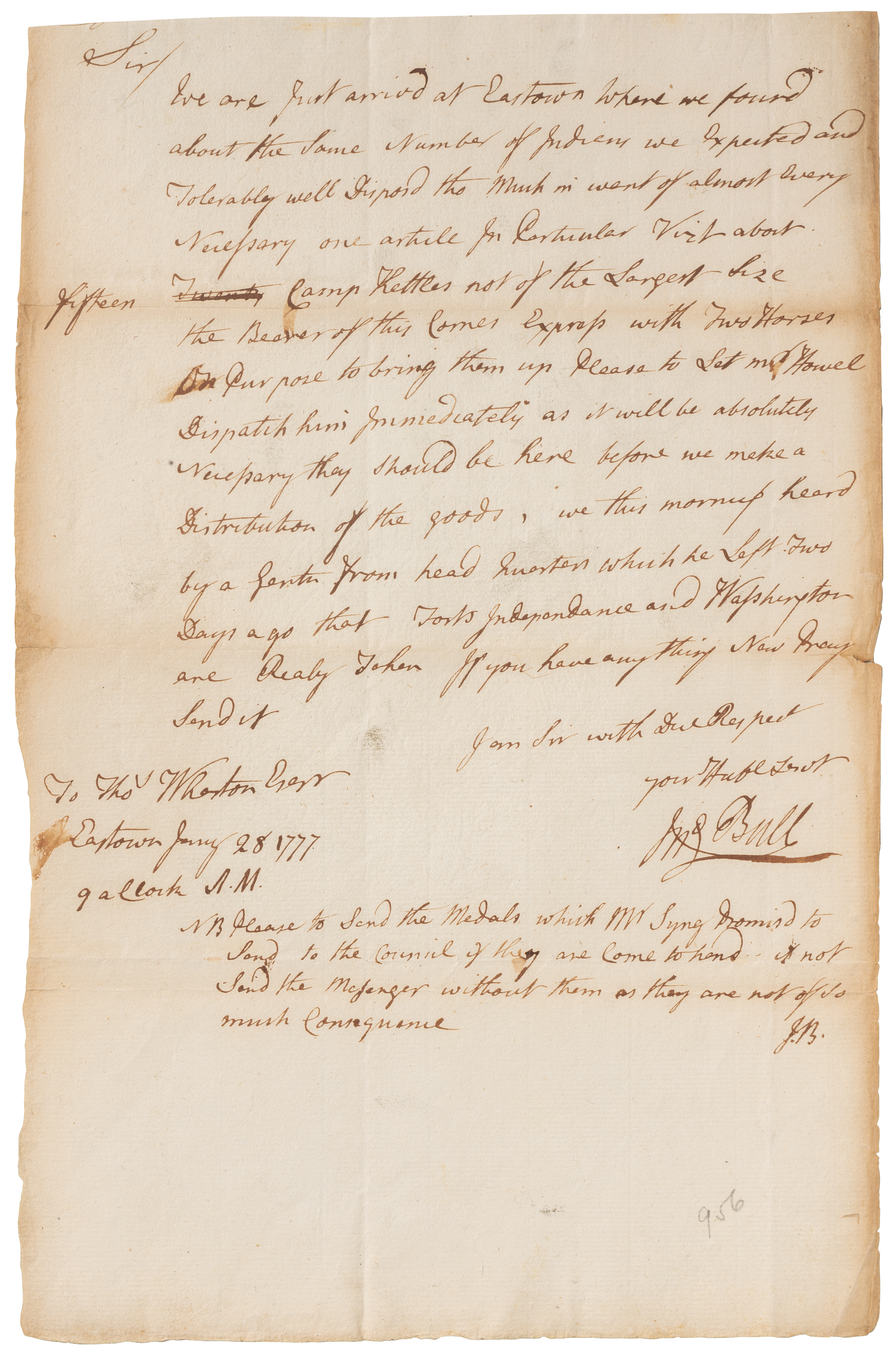 Letter about a Council with Native Americans | Timeline of the American ...
