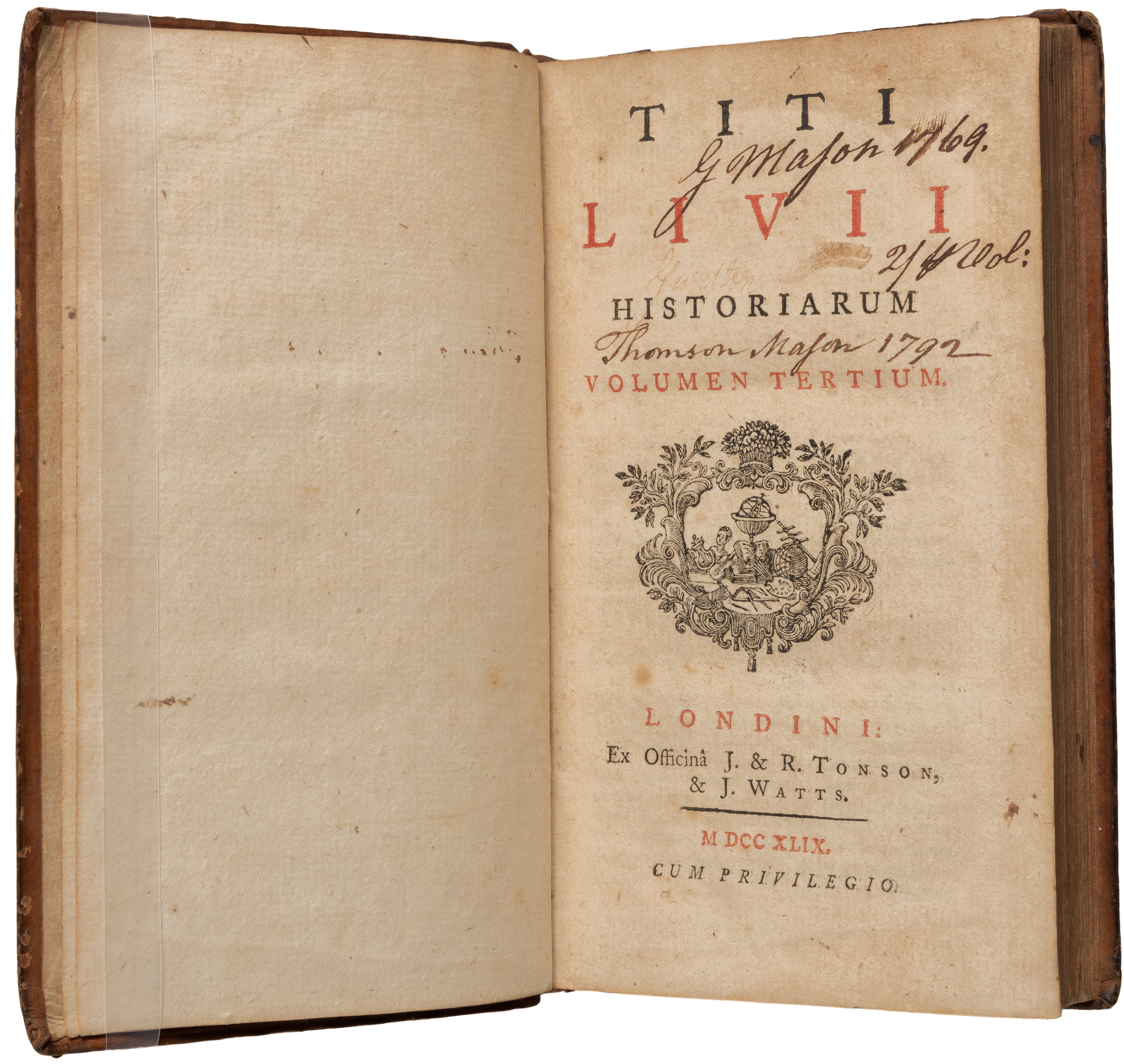 Ancient Roman History Book from George Mason's Library | Timeline of ...