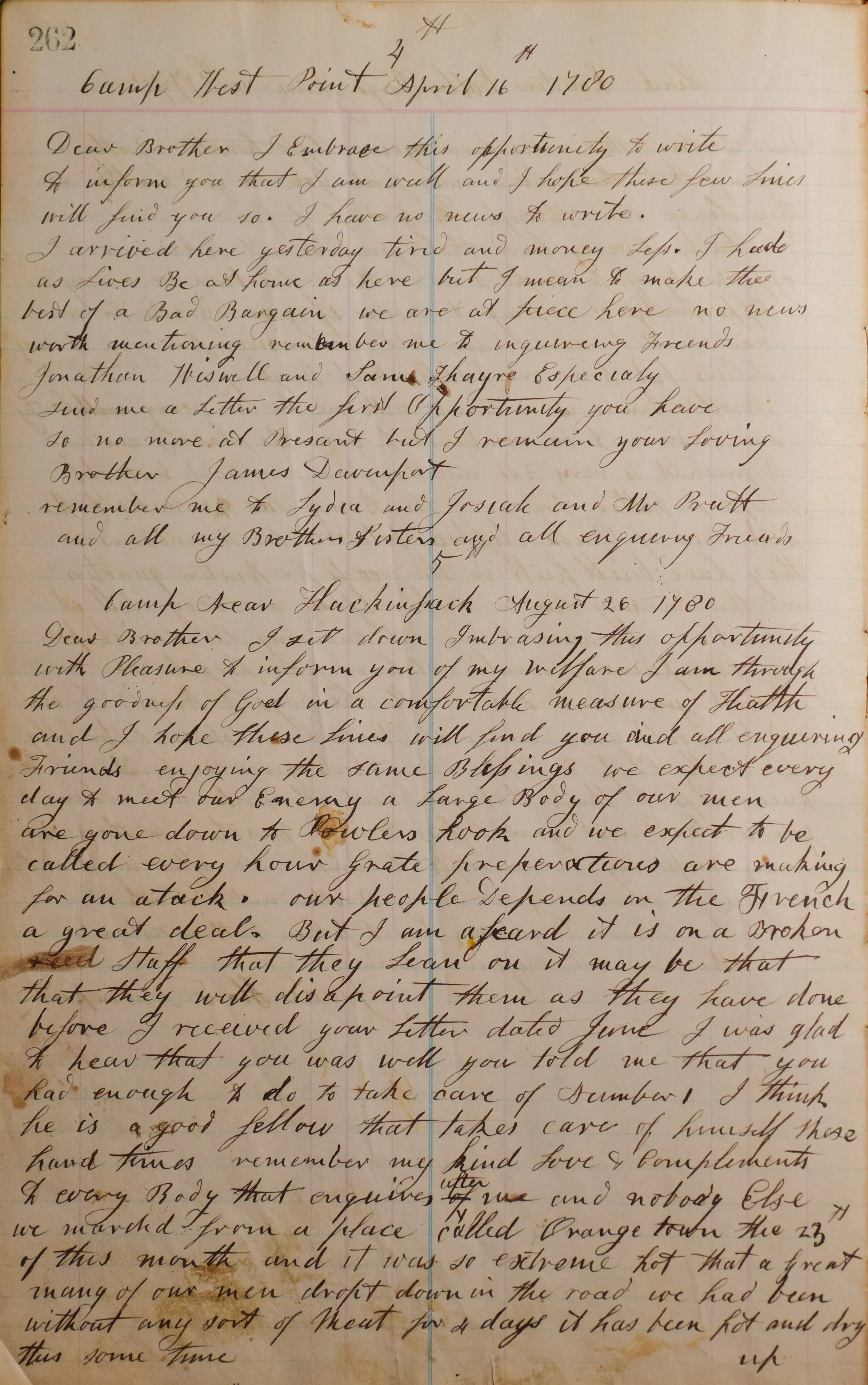 April 16, 1780 | The Davenport Letters - Museum of the American Revolution