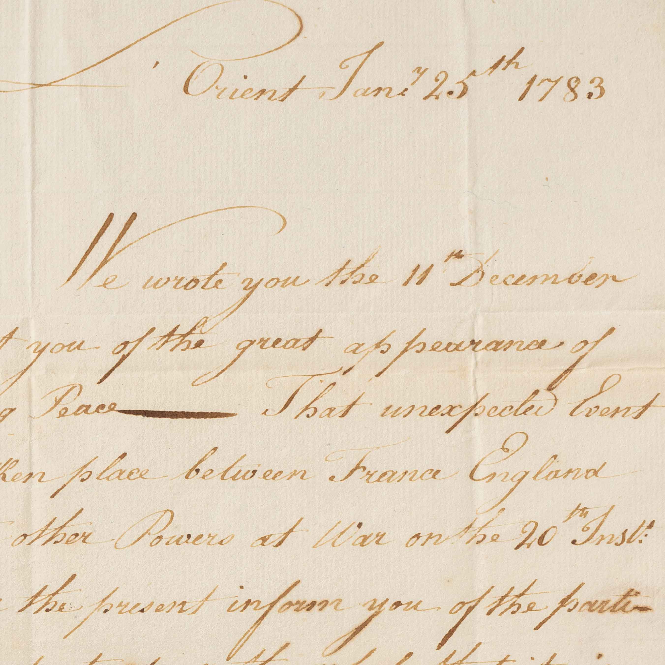 Letter about the Articles of Peace | Timeline of the American Revolution