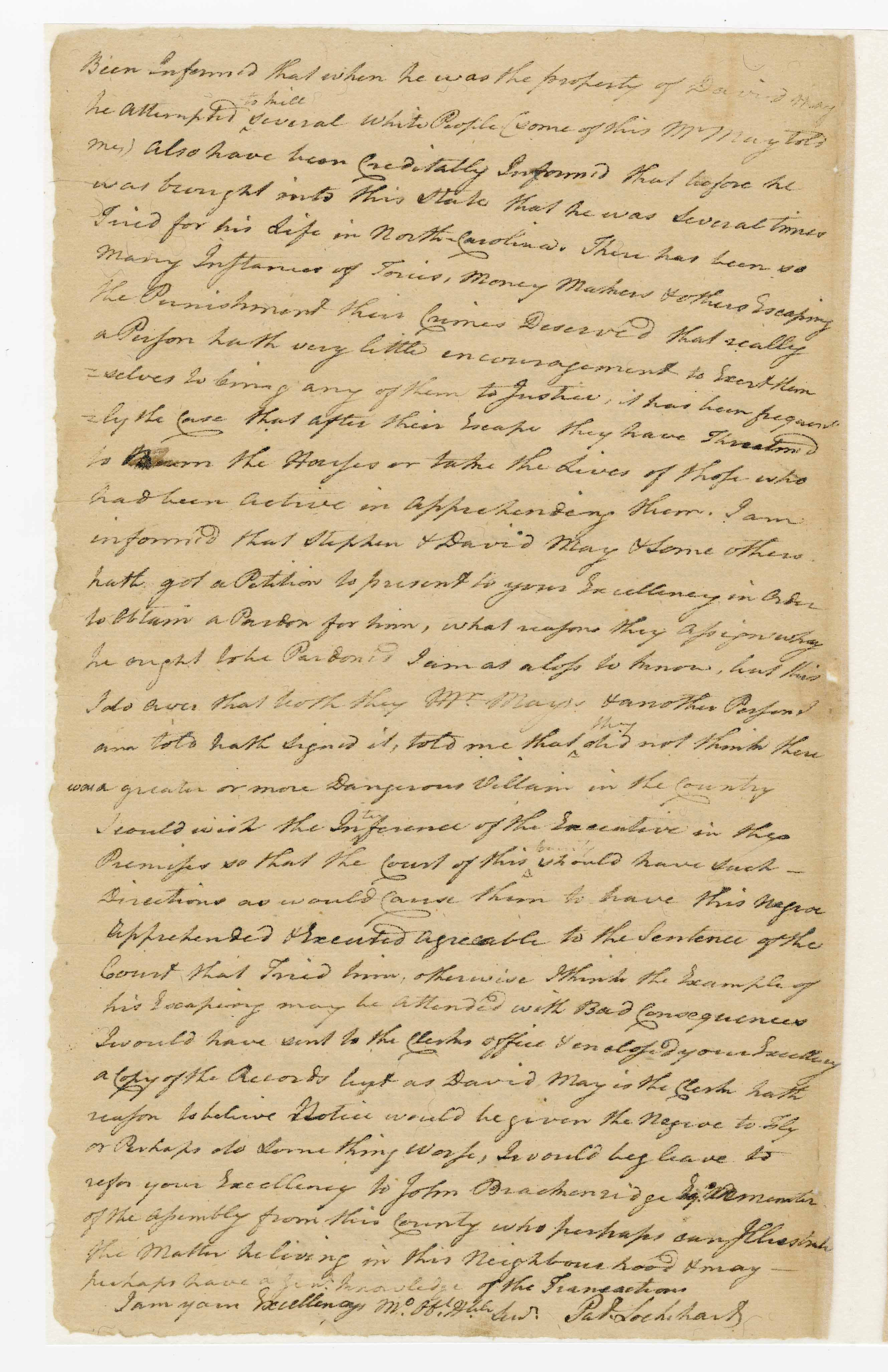 Patrick Lockhart’s Letter to Thomas Nelson | Finding Freedom - Museum ...