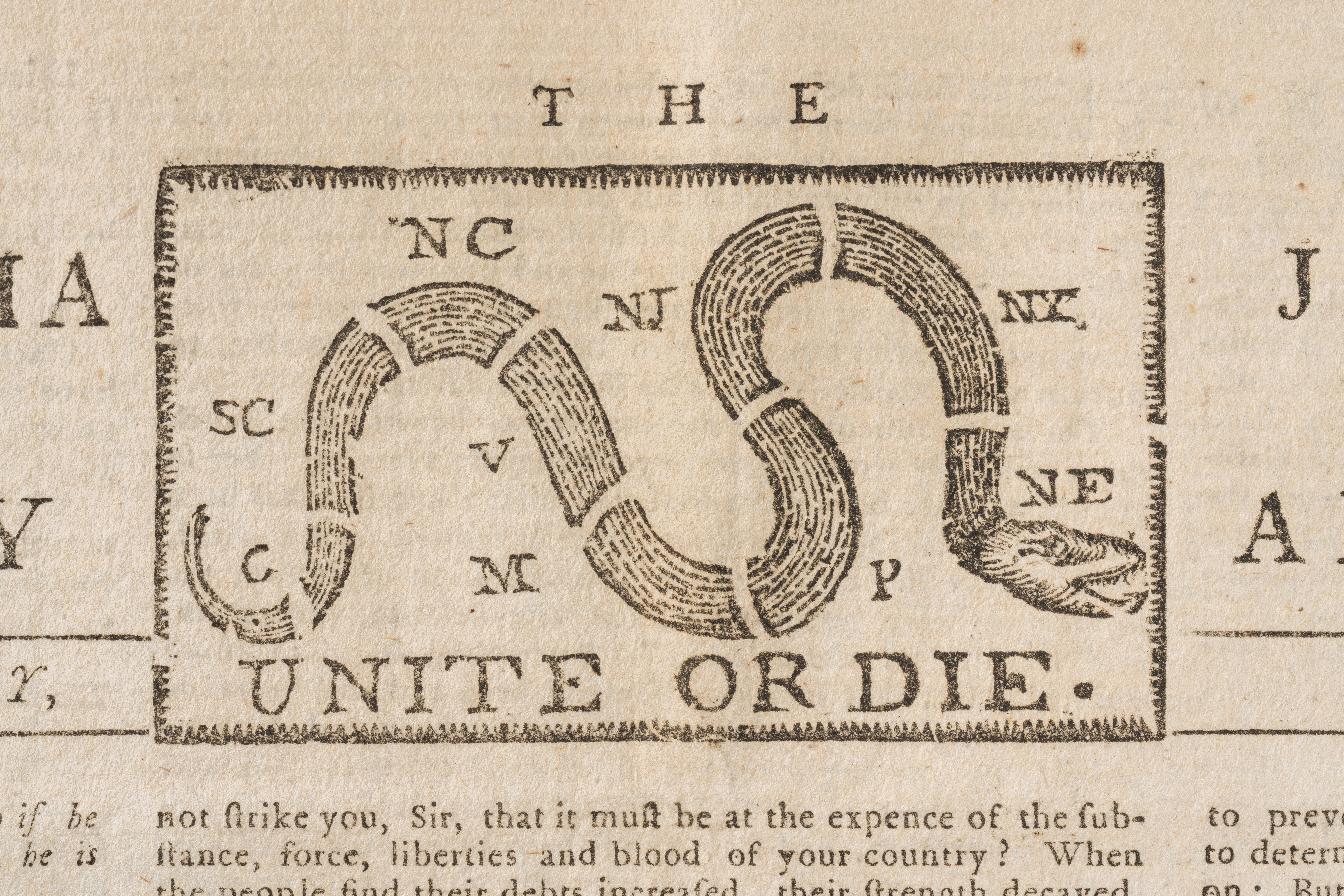 Pennsylvania Journal Newspaper with "Unite or Die" Image | Timeline of ...